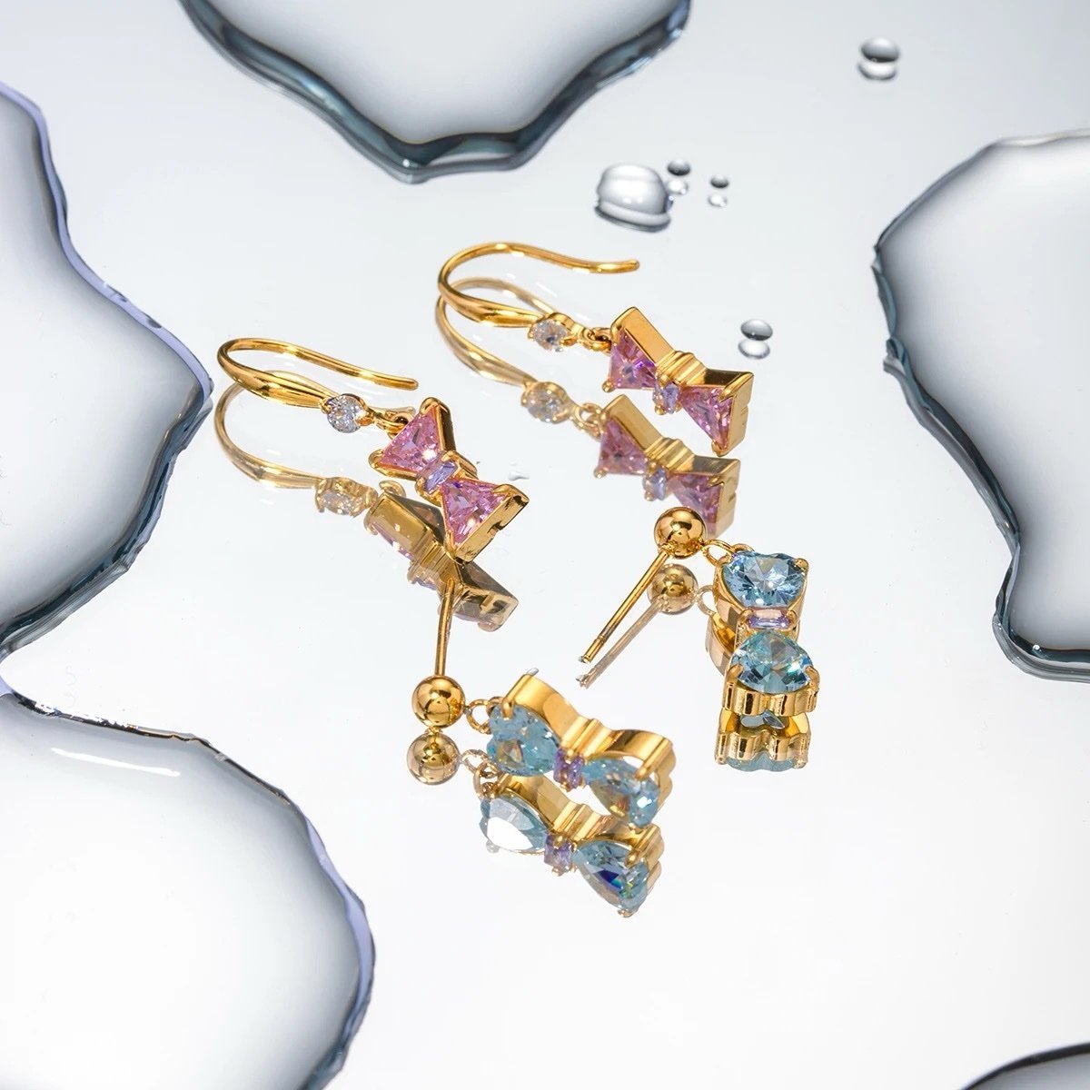 18K Gold Plated Vibrant Bow Drops – Accessoire By V